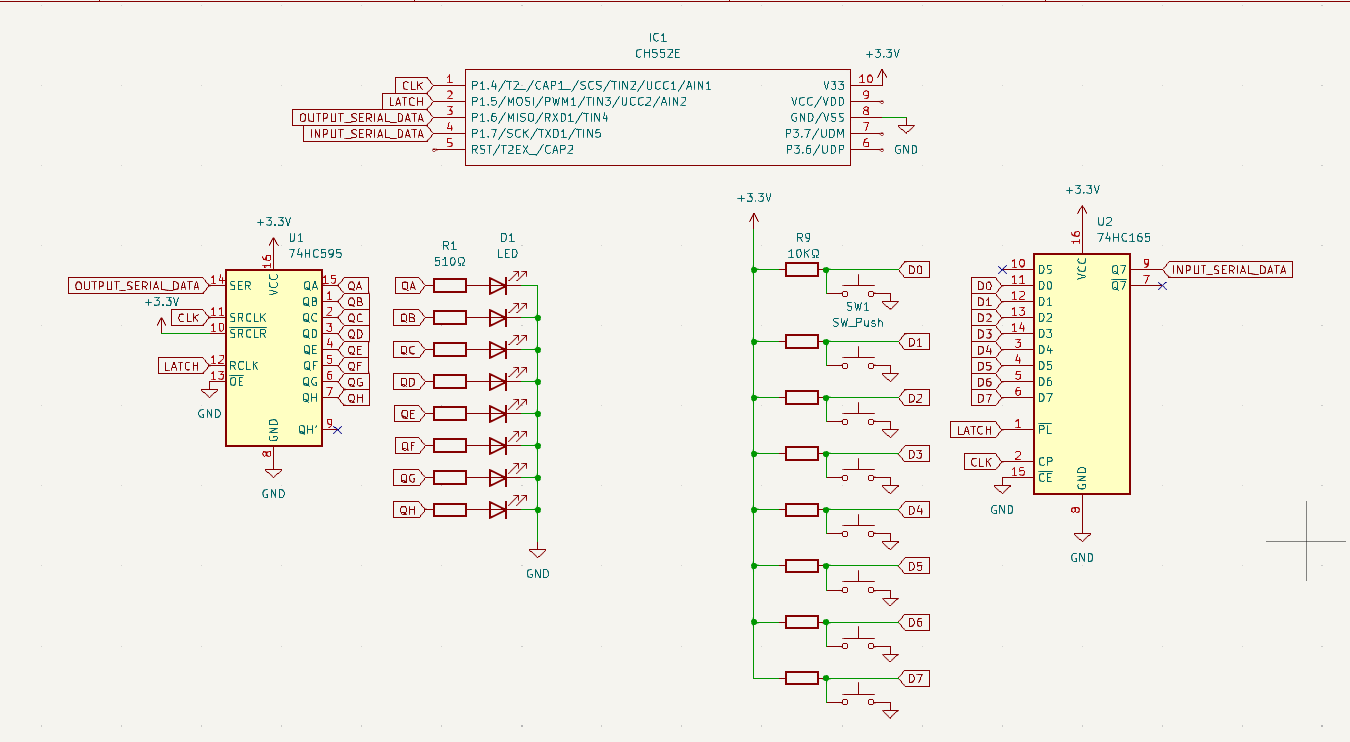 74HC595と74HC165をCH552Eで使用してみた | holmes blog